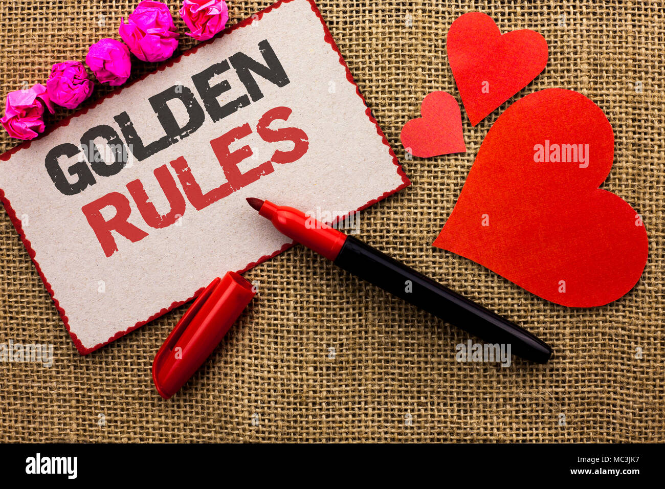 Word writing text Golden Rules. Business concept for Regulation ...