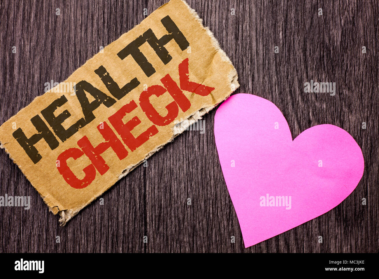Handwriting text Health Check. Concept meaning Medical Examination ...