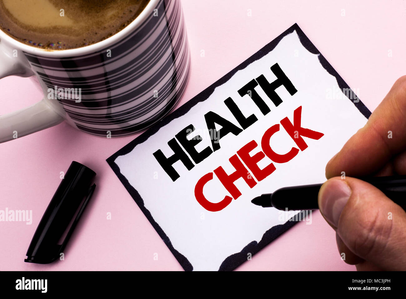 Handwriting text writing Health Check. Concept meaning Medical ...