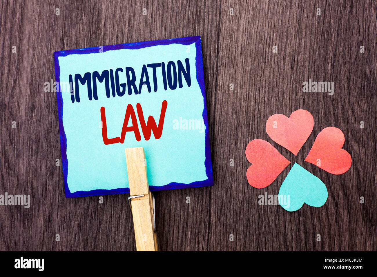Handwriting text writing Immigration Law. Concept meaning National ...