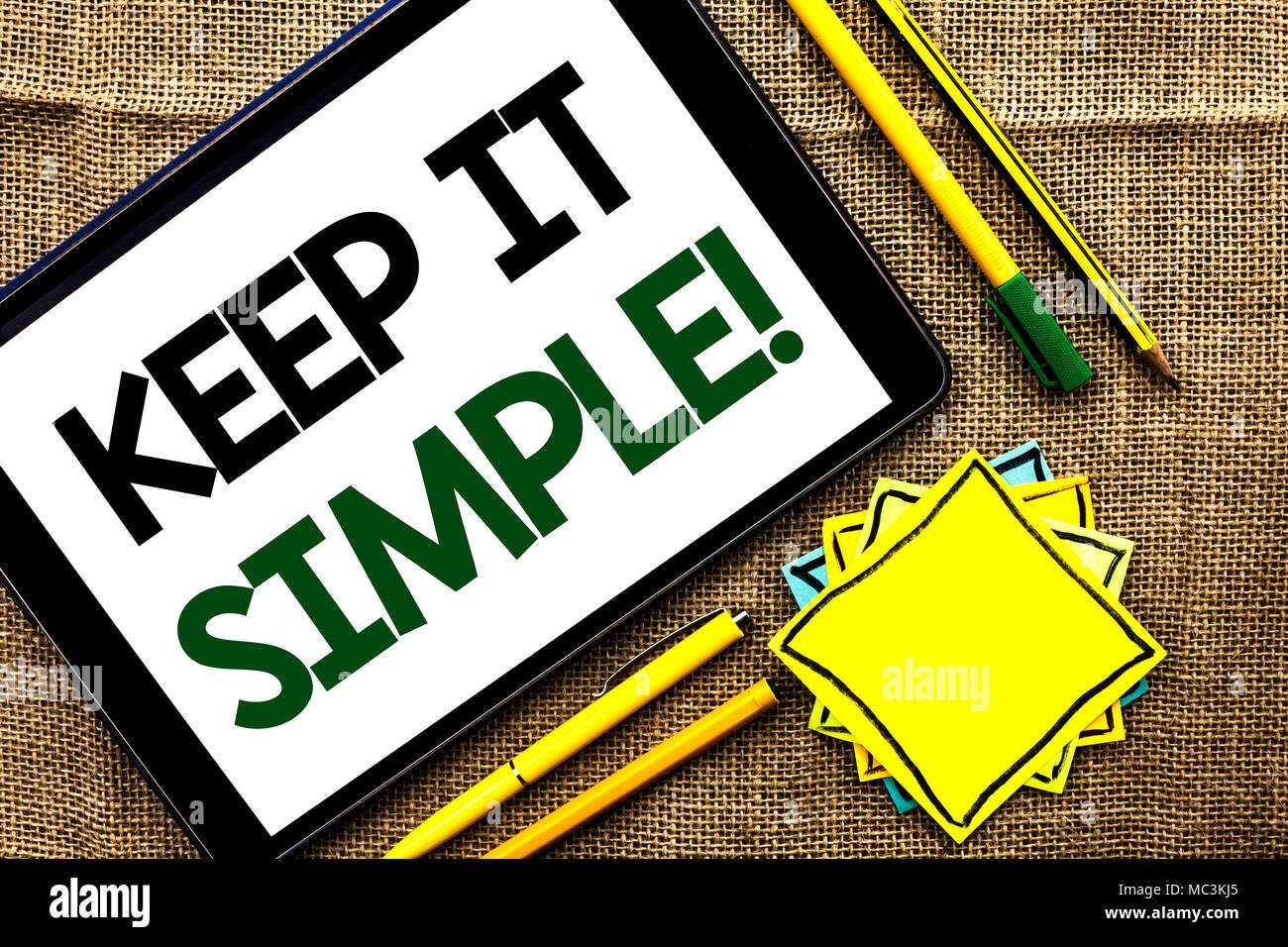 Text sign showing Keep It Simple Motivational Call. Conceptual photo ...