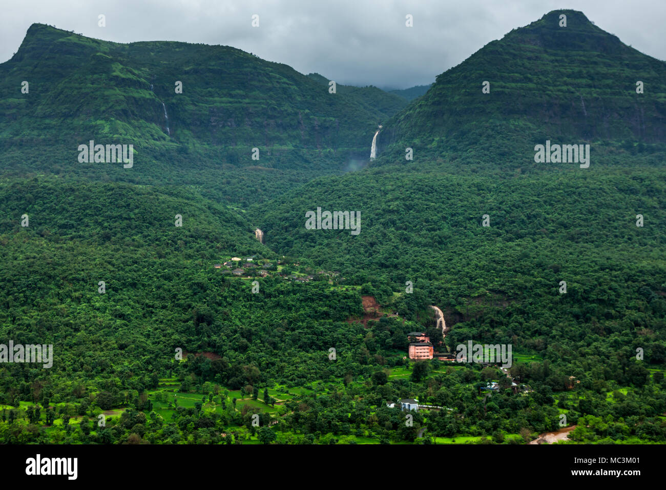 The monsoon landscape vistas from western ghats around Pune ...