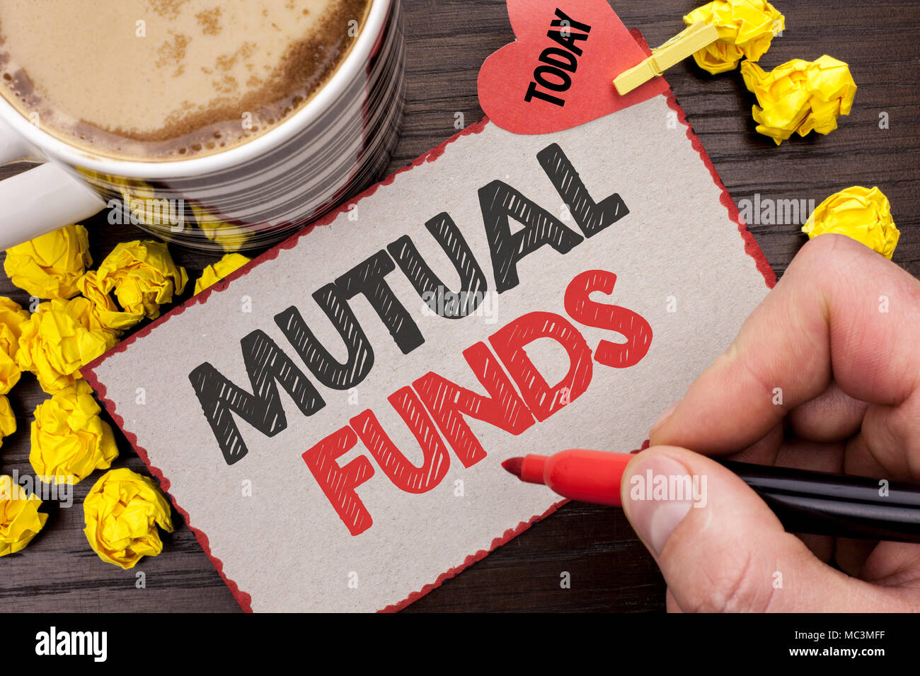 Writing note showing Mutual Funds. Business photo showcasing Investment ...