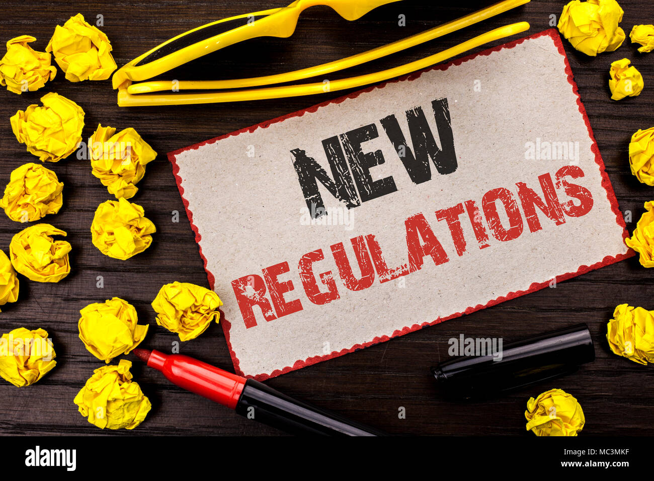 Conceptual hand writing showing New Regulations. Business photo text ...