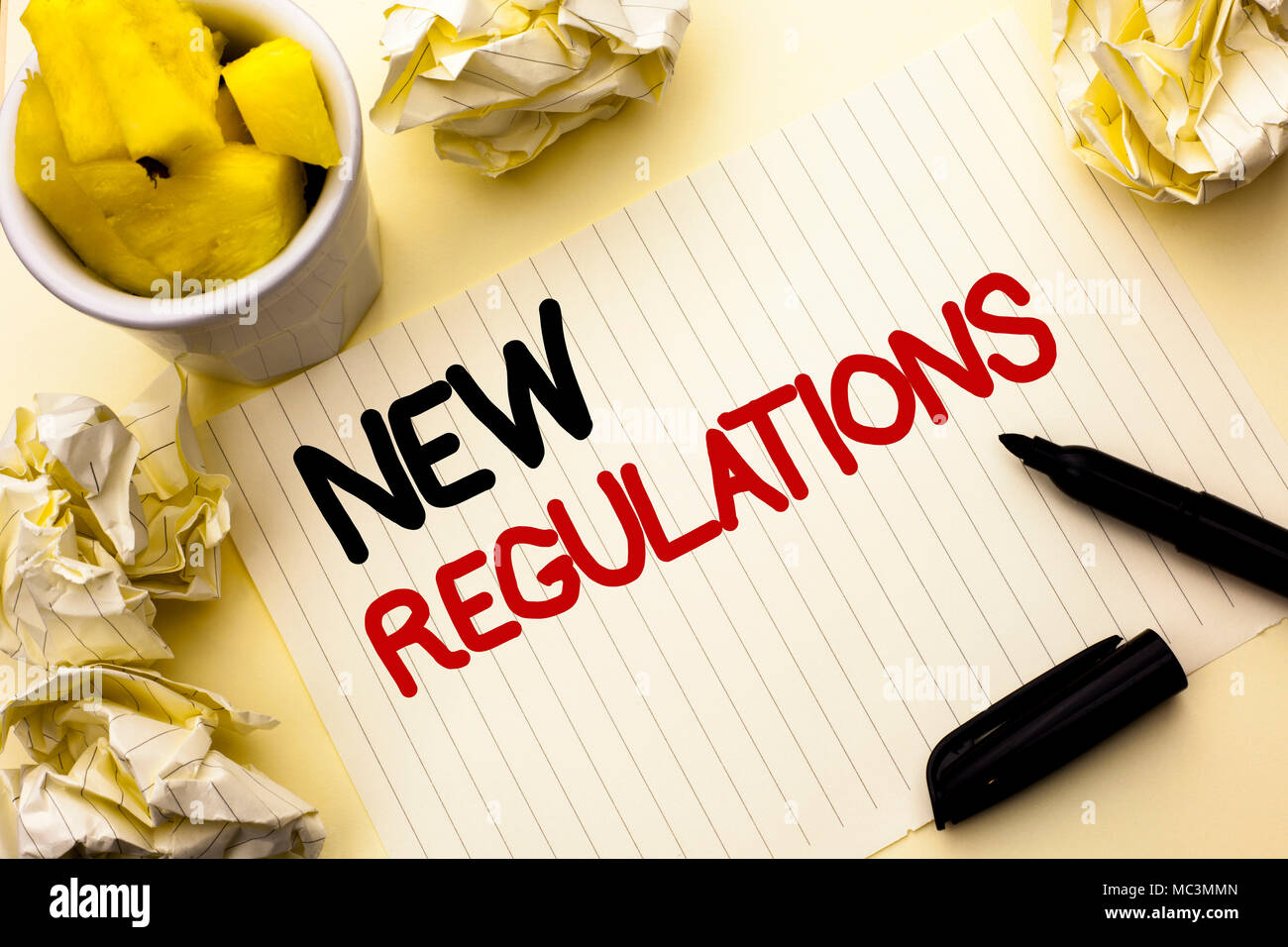 Conceptual hand writing showing New Regulations. Business photo ...