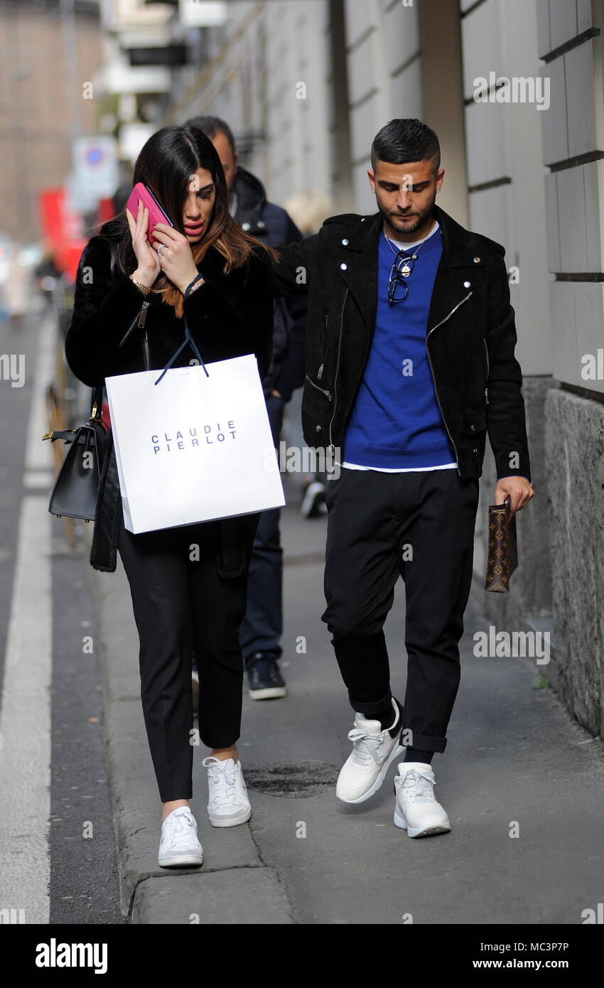 Lorenzo Insigne shopping in Milan with his wife Genoveffa Featuring ...