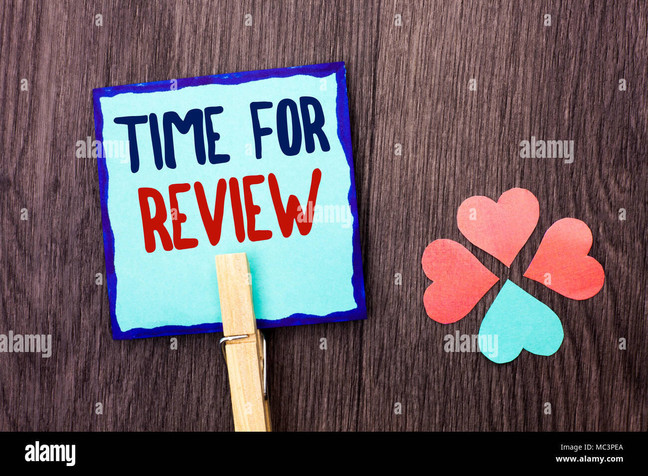 Handwriting text writing Time For Review. Concept meaning Evaluation ...