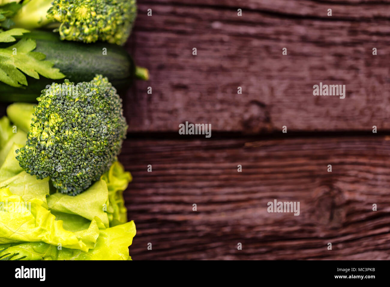 Healthy diet of edible green vegetables and herbs Stock Photo - Alamy