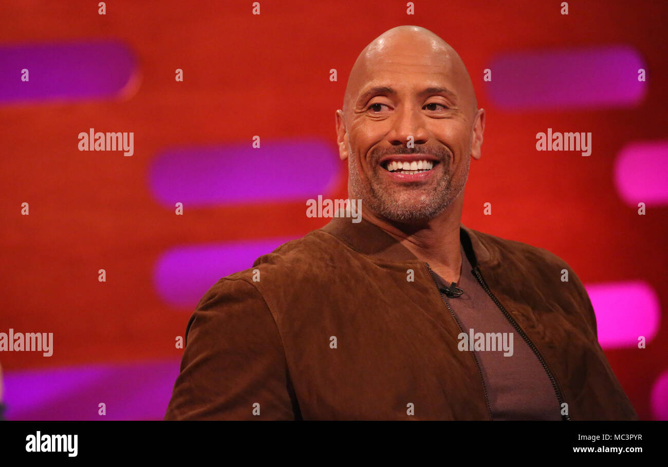 Dwayne Johnson during filming for the Graham Norton Show at BBC ...