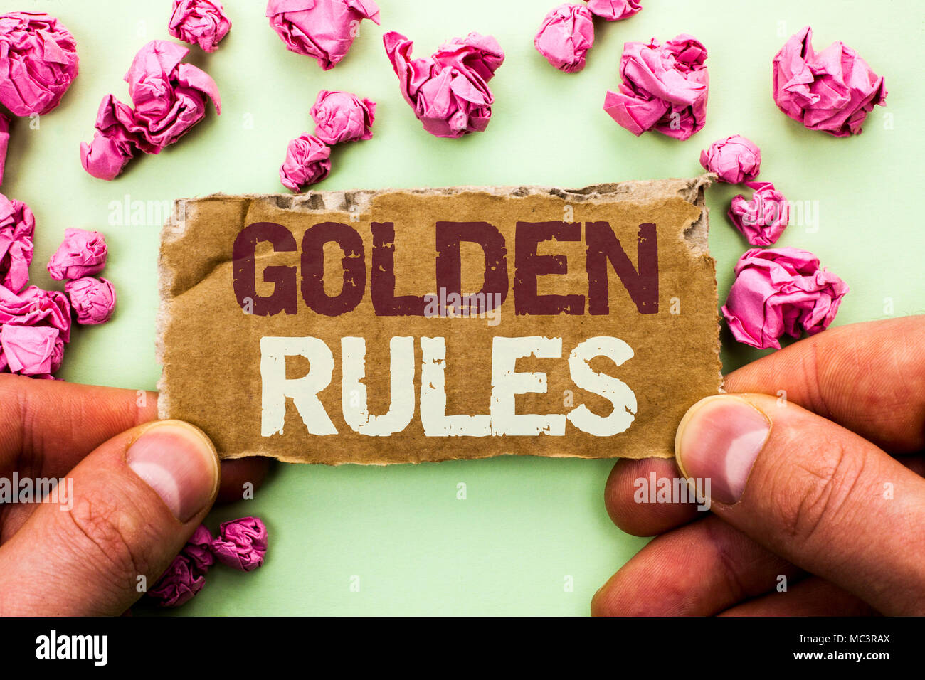 Word writing text Golden Rules. Business concept for Regulation ...