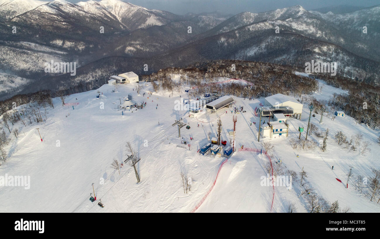 Gorny Vozdukh ski resort. Gorny Vozdukh or Mountain Air is a large ...
