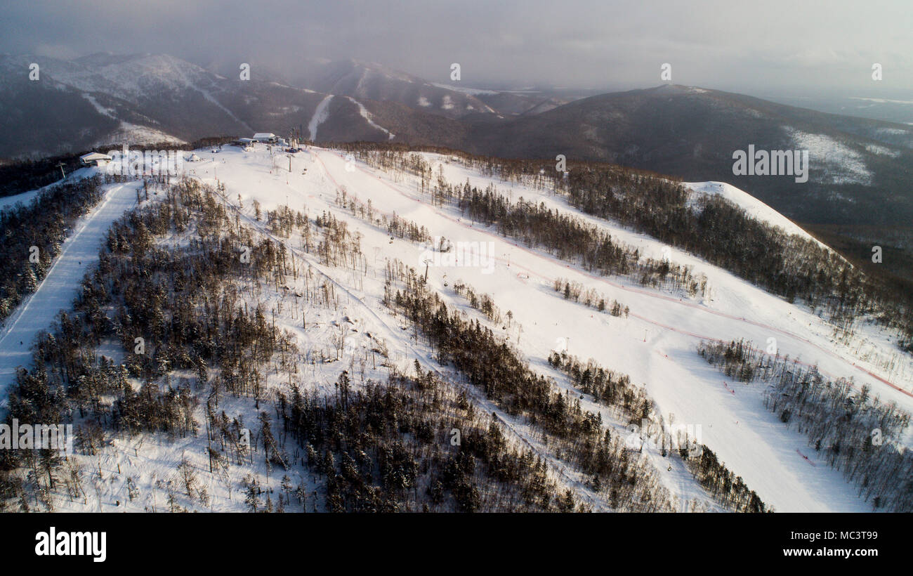 Gorny Vozdukh ski resort. Gorny Vozdukh or Mountain Air is a large ...