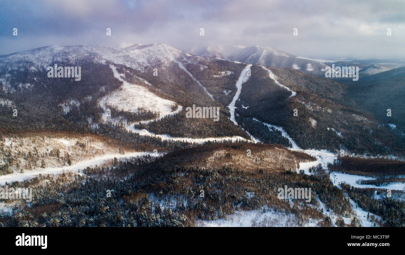 Gorny Vozdukh ski resort. Gorny Vozdukh or Mountain Air is a large ...