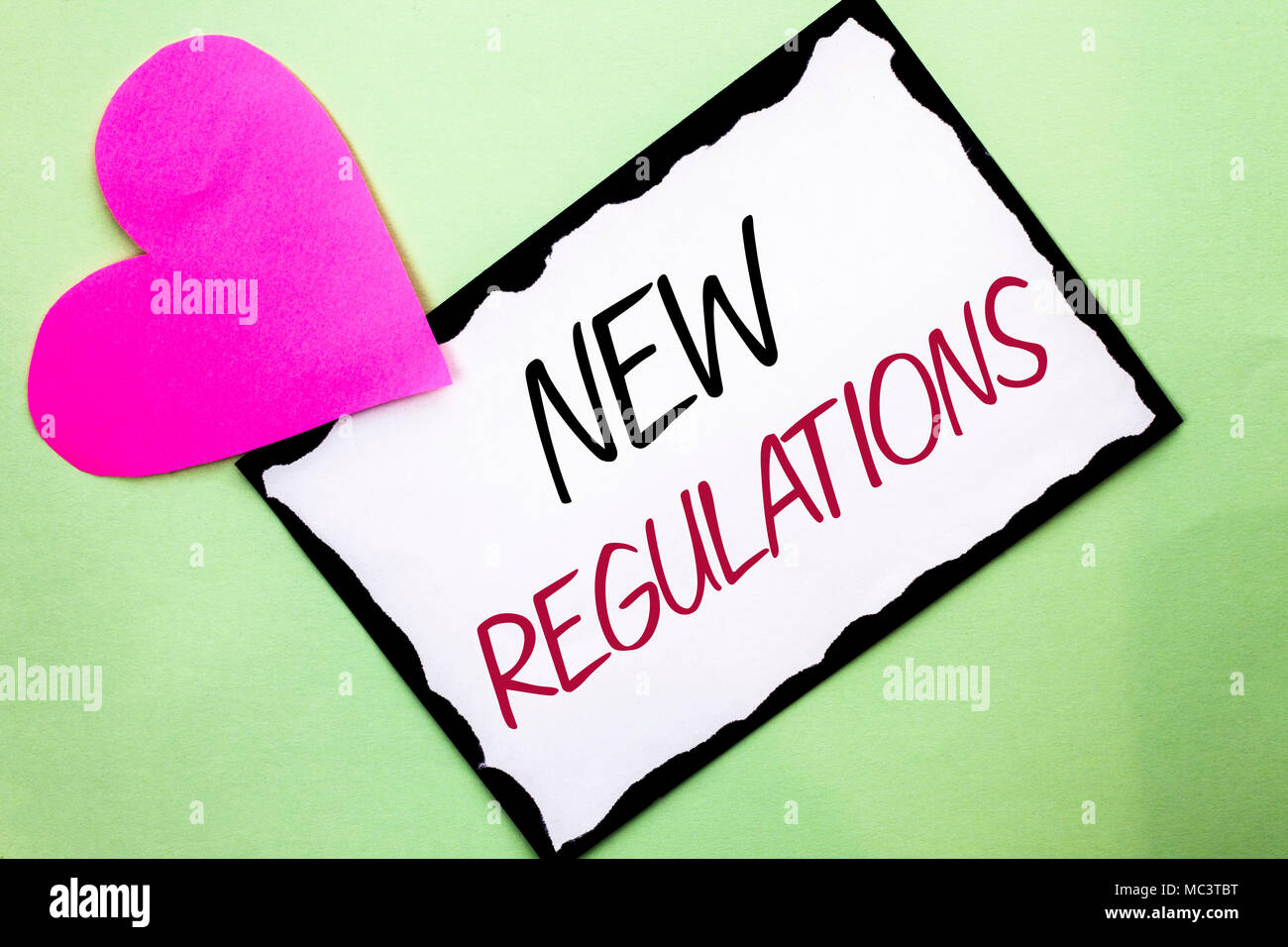 Handwriting text writing New Regulations. Concept meaning Change of ...