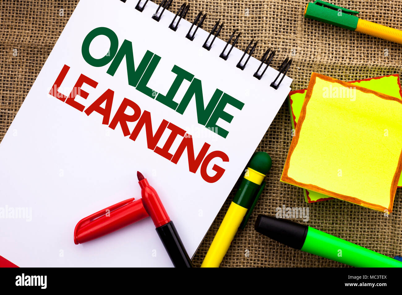 Writing note showing Online Learning. Business photo showcasing ...
