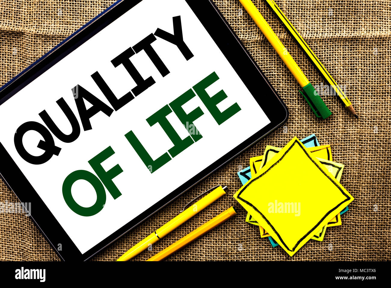Text sign showing Quality Of Life. Conceptual photo Good Lifestyle ...