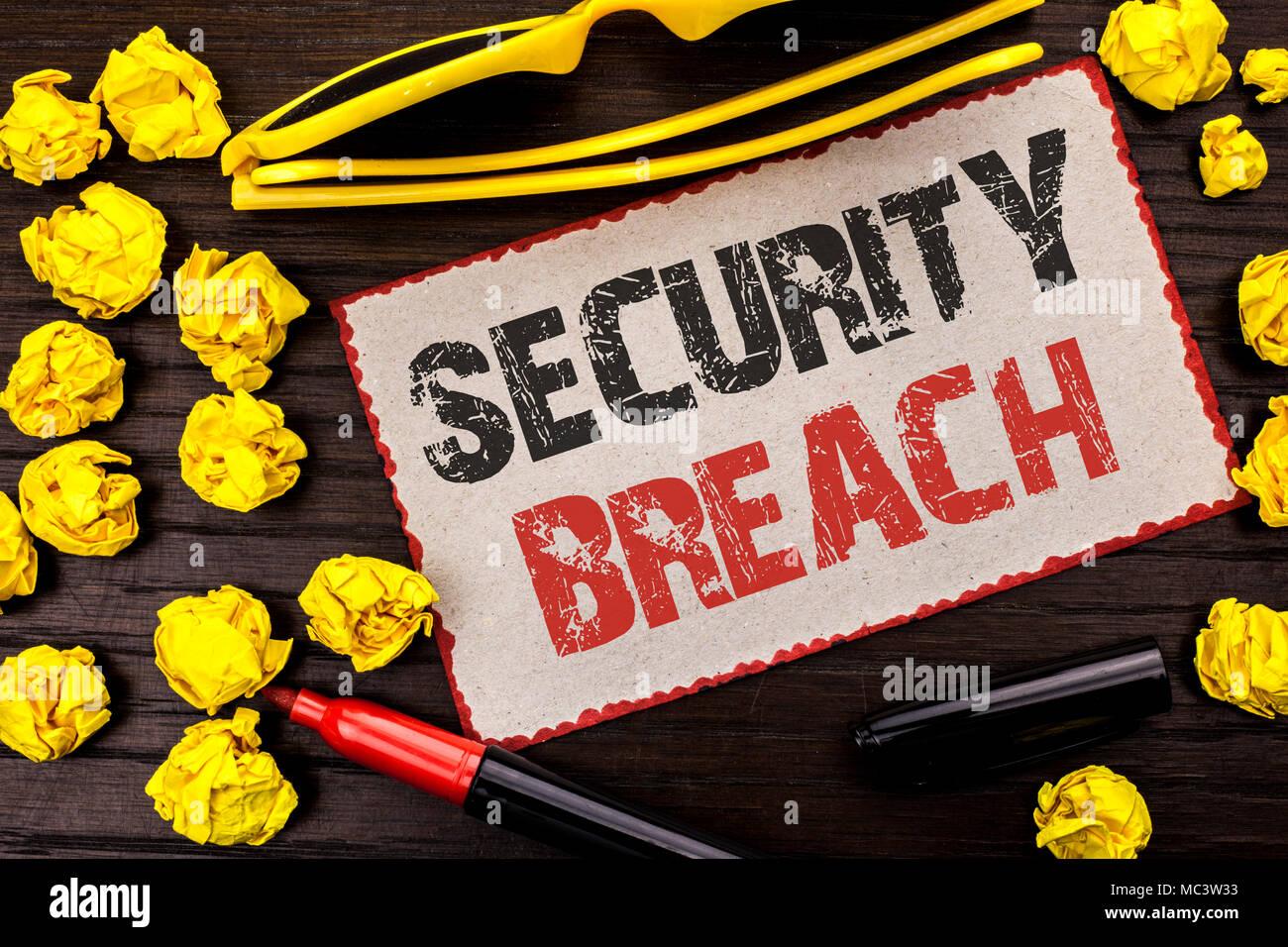 Conceptual hand writing showing Security Breach. Business photo text ...