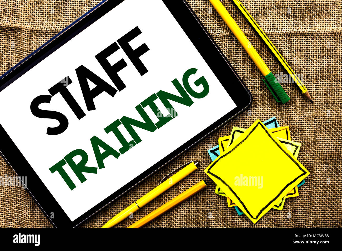 Text sign showing Staff Training. Conceptual photo Teaching Teamwork ...