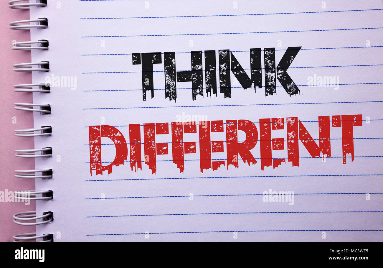 Word writing text Think Different. Business concept for Rethink Change ...