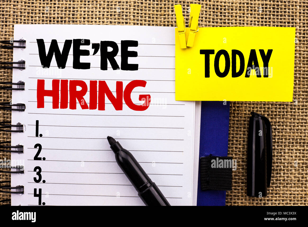 Word writing text We're Hiring. Business concept for Recruiting Hiring ...