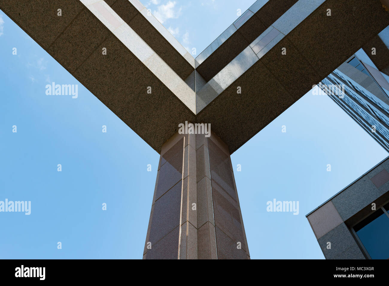 Column pillar with metal framework close up of office building Stock ...