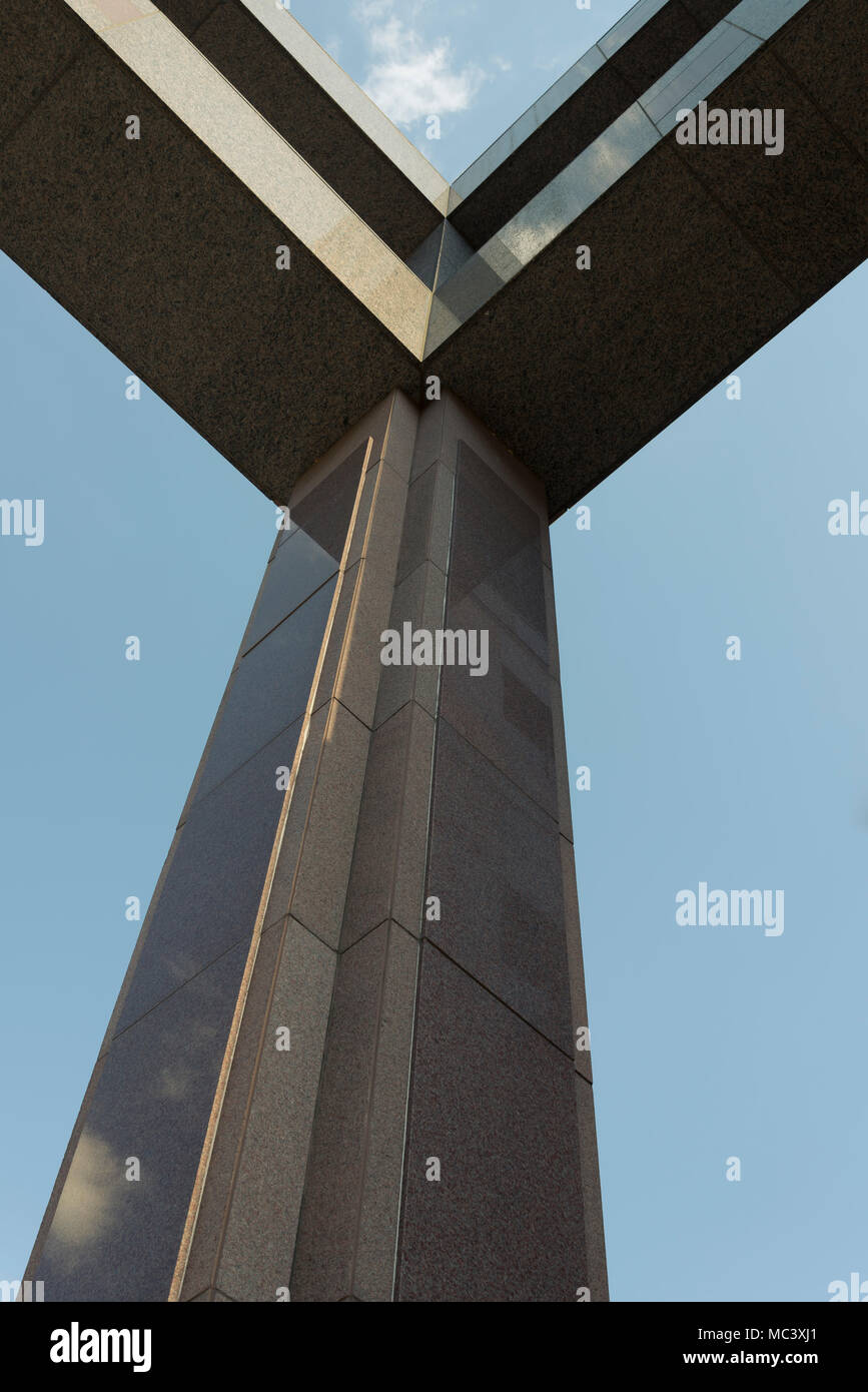 Column pillar with metal framework close up of office building Stock ...