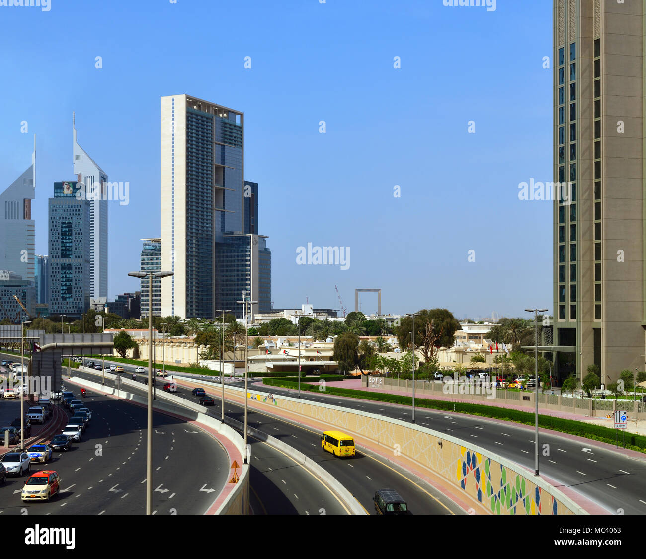 Dubai road traffic sign hi-res stock photography and images - Alamy