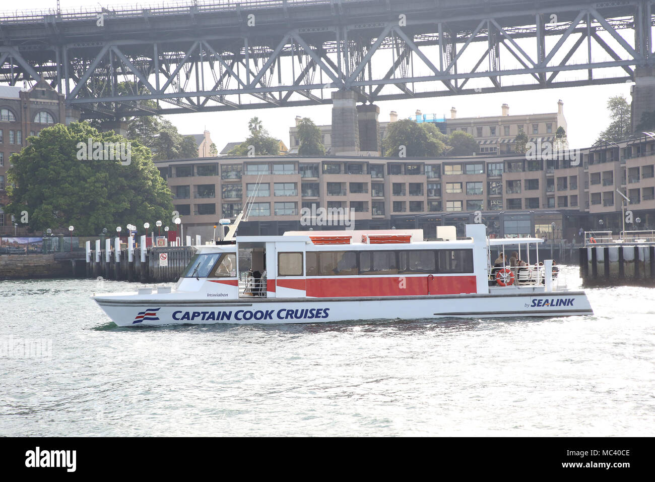 A Captain Cook Cruises boat in Sydney Harbour Stock Photo - Alamy
