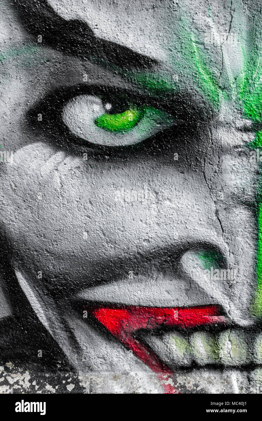 Original and colorful , Human face graffiti. Modern Street art Stock ...