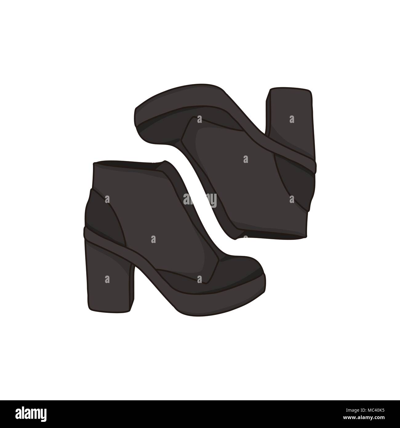 Black Ankle Boots Fashion Style Item Vector Illustration Graphic Design ...