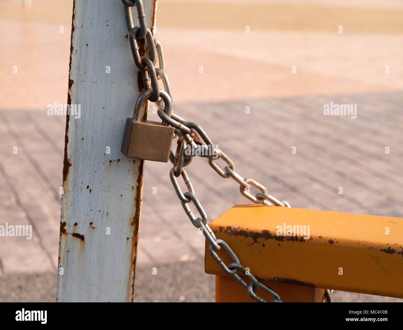 Key locks, Beware zone defense. Border surveillance Stock Photo - Alamy