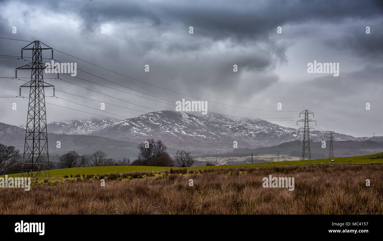 Pylons in the landscape hi-res stock photography and images - Alamy