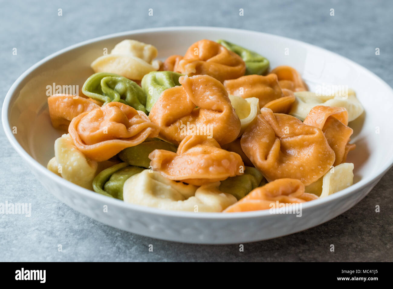 Tri Colored Tortellini Pasta / Multicolor or Colorful Stock Photo - Alamy