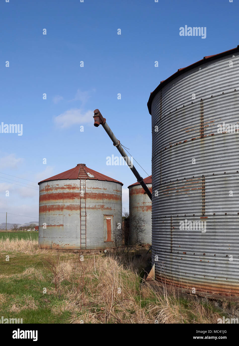 The Old and disused Grain Blower next to the Silo's at west Mains of ...