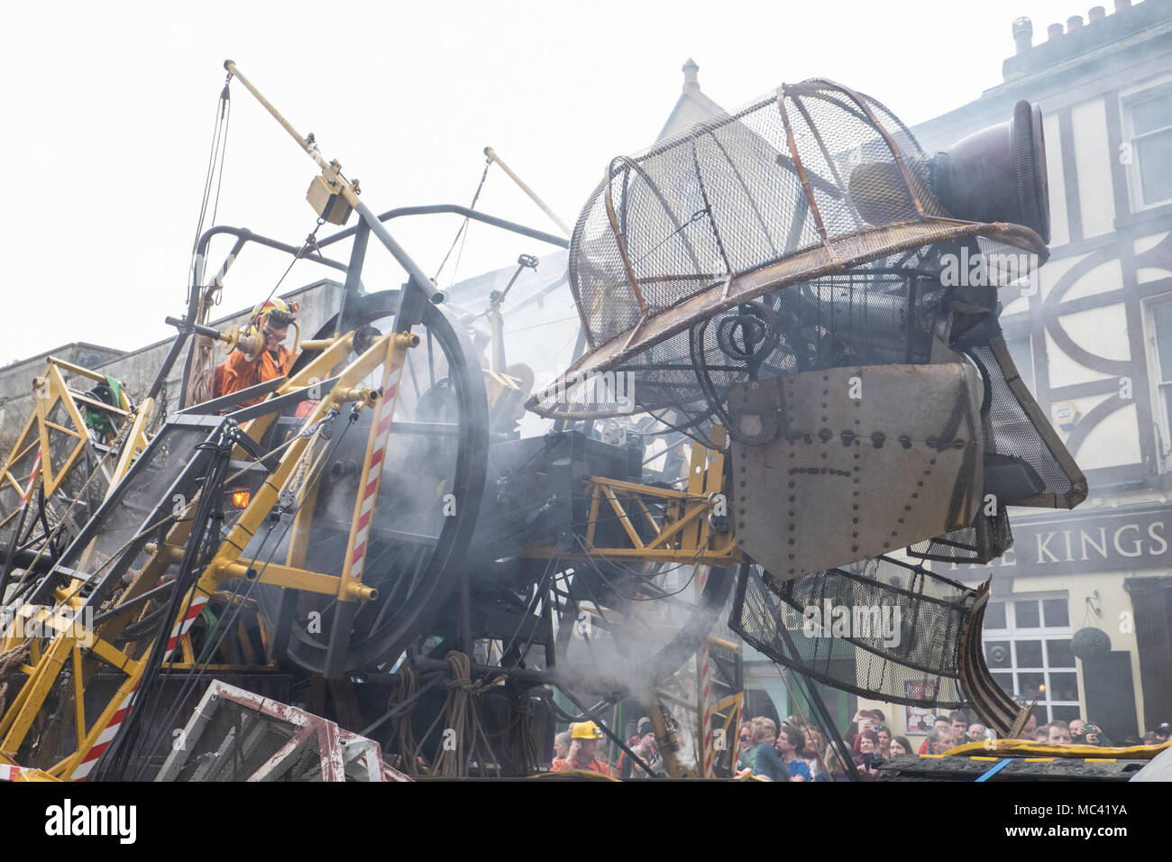 Swansea, Wales, UK. 12th Apr, 2018. "The Man Engine" procession in ...