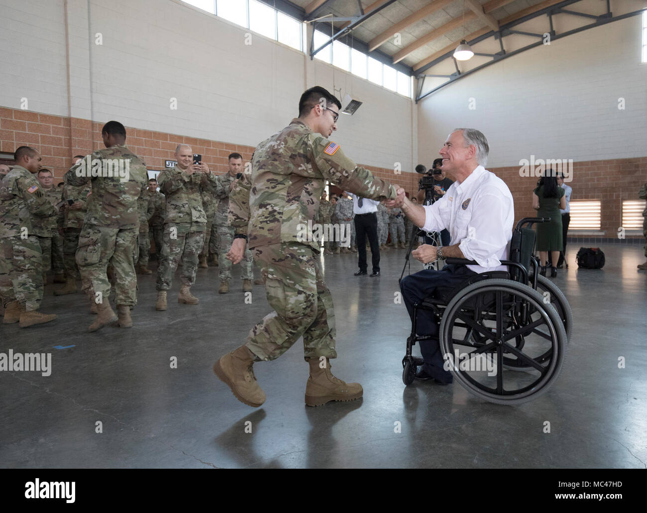 Texas National Guard Troops Meet Gov Greg Abbott At The National Guard