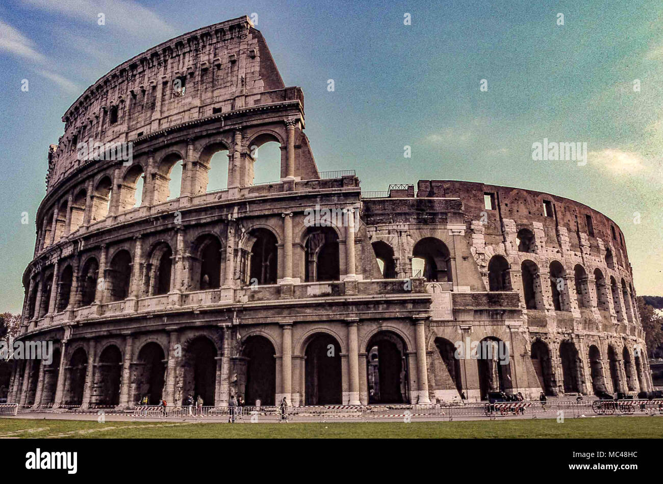 Rome, Italy. 1st Dec, 1989. Exterior view of the largest amphitheater ...