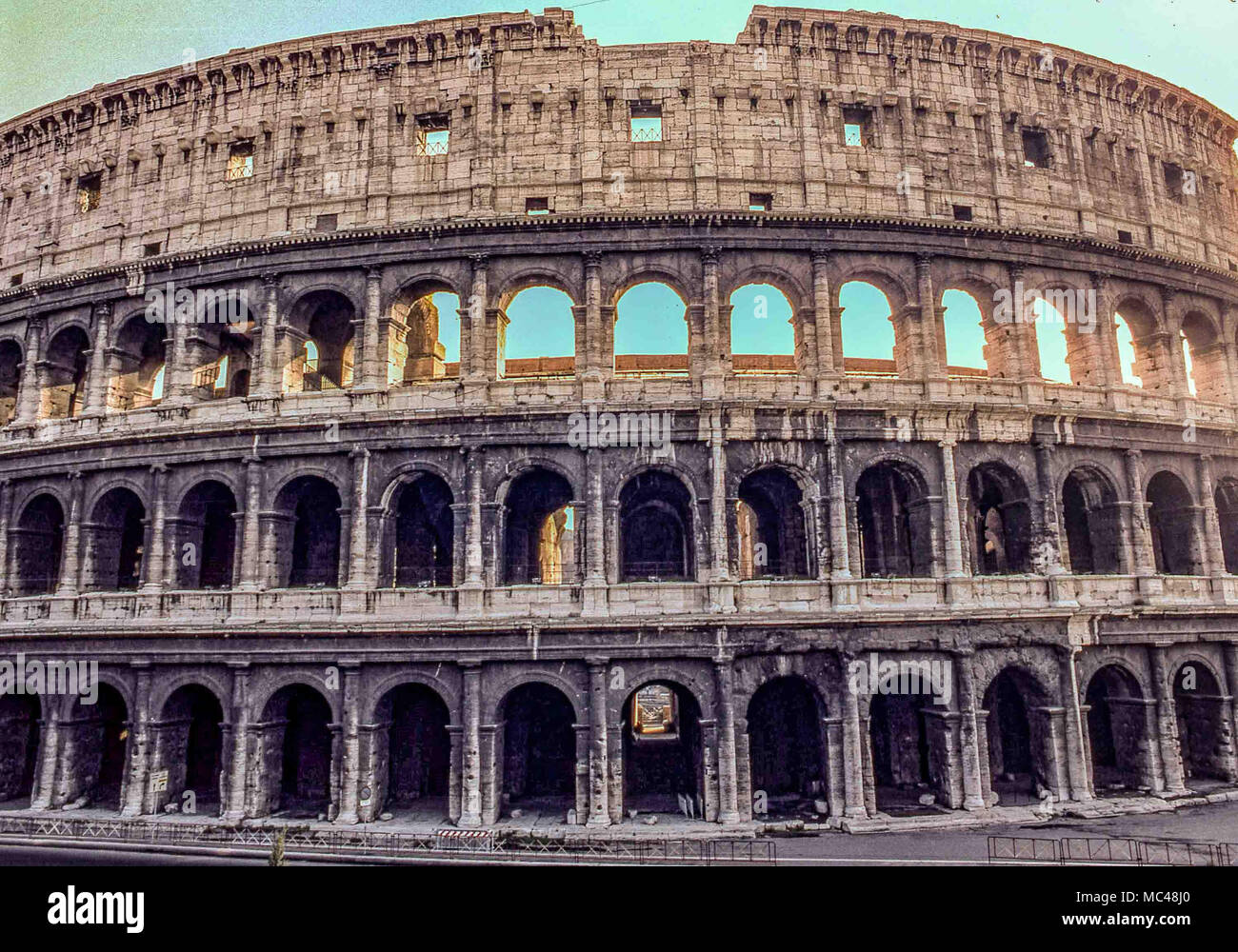 Rome, Italy. 1st Dec, 1989. Exterior view of the largest amphitheater ...
