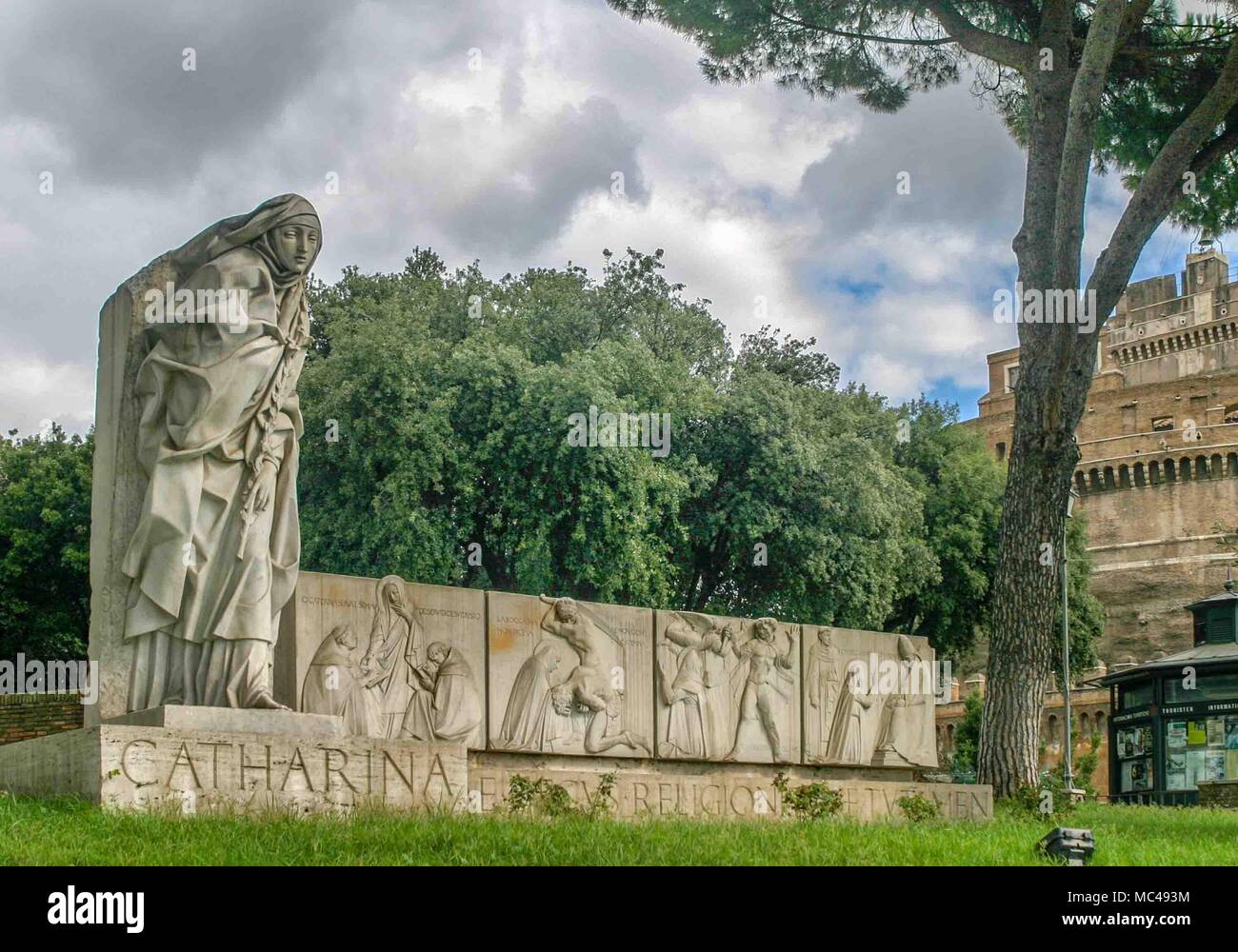Rome, Italy. 14th Oct, 2004. Monument to St. Catherine of Siena, one of ...