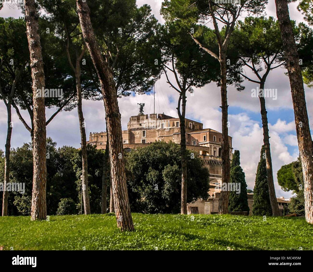 Rome, Italy. 14th Oct, 2004. Through the trees of Parco Adriano is the ...