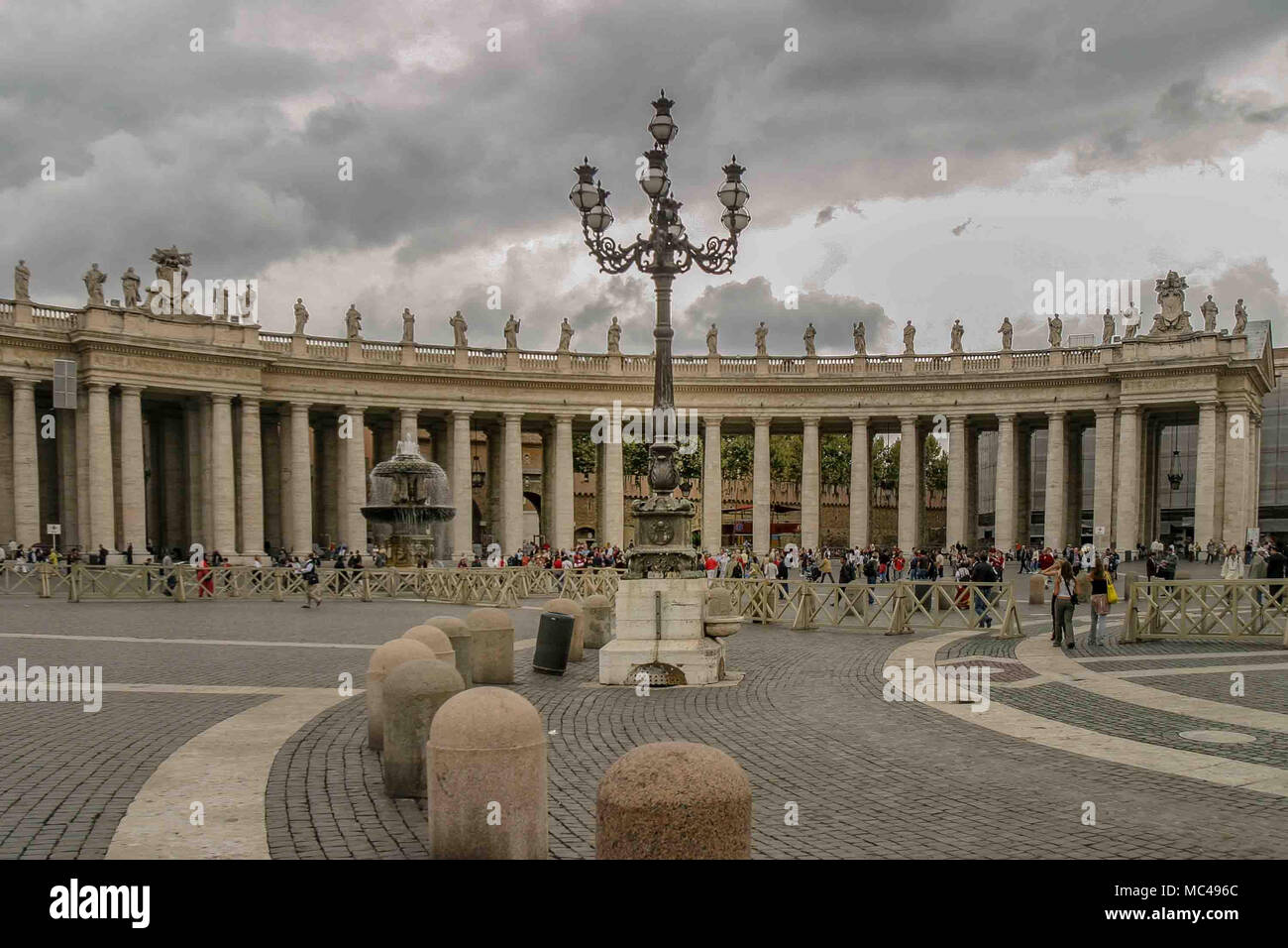 Rome, Italy. 14th Oct, 2004. Massive Tuscan colonnades, four columns ...