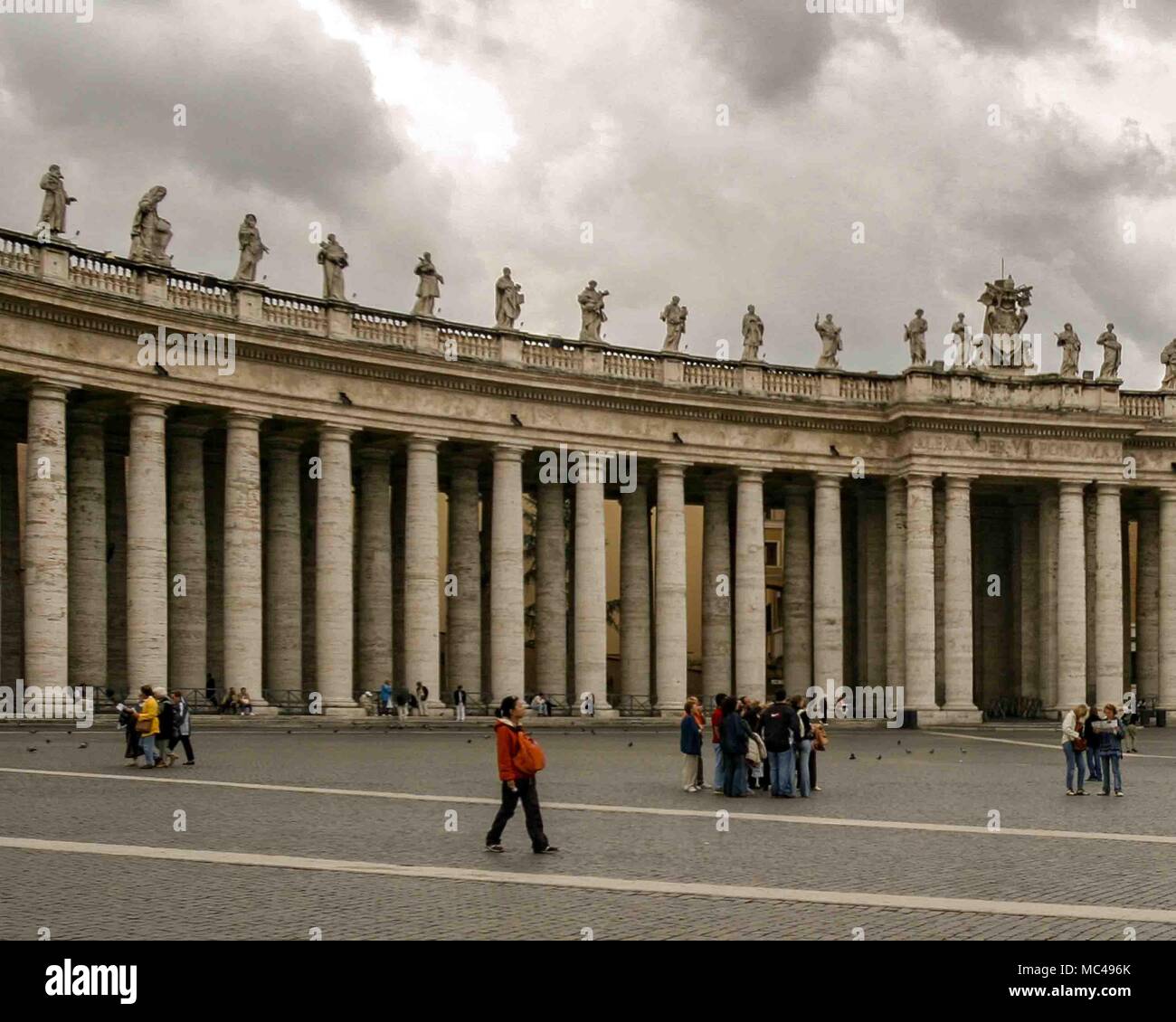 Rome, Italy. 14th Oct, 2004. Massive Tuscan colonnades, four columns ...