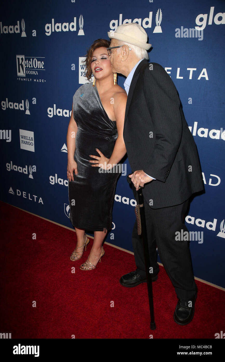 BEVERLY HILLS, CA - APRIL 12: Justina Machado, Norman Lear, At the 29th ...