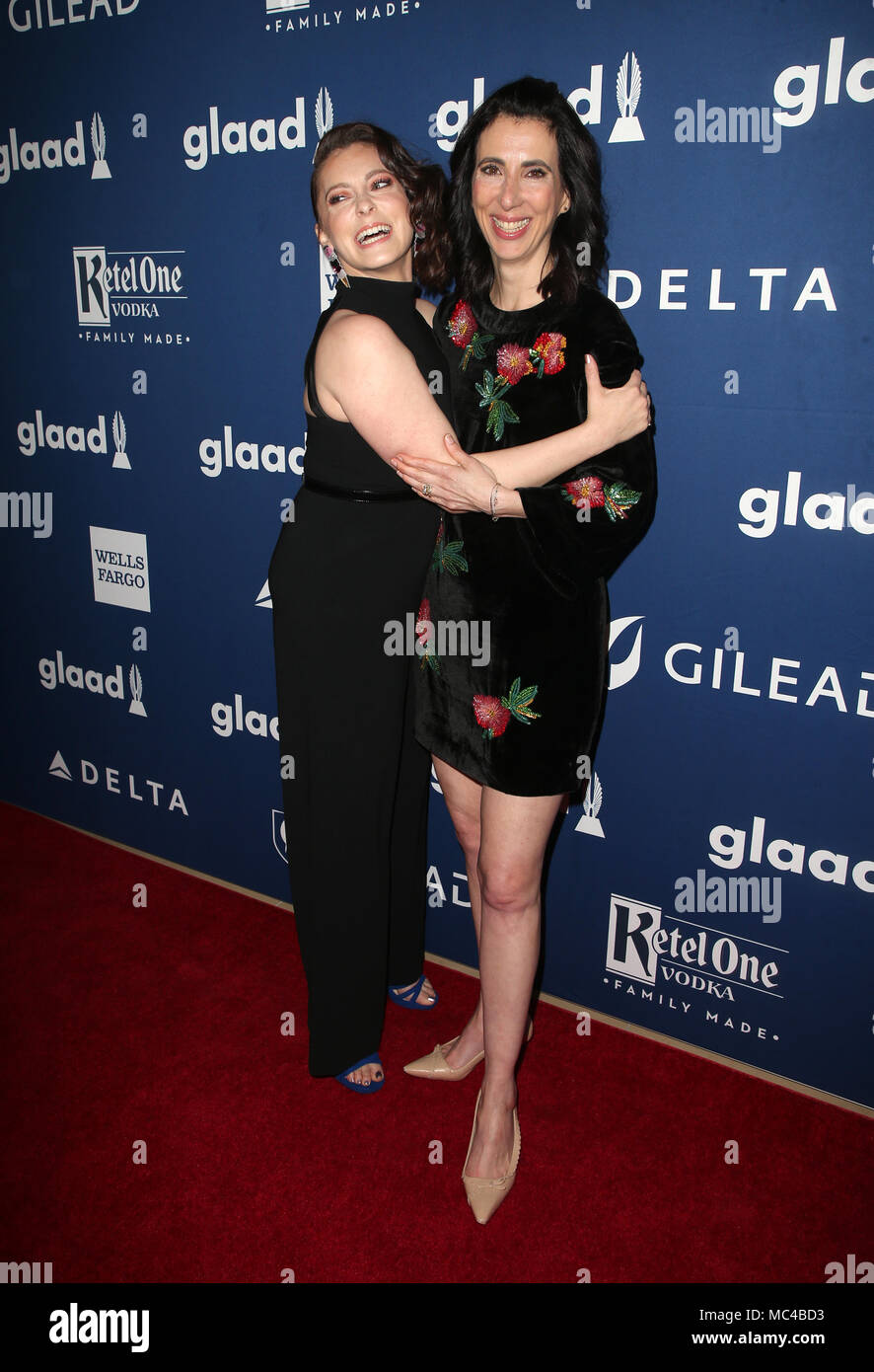 BEVERLY HILLS, CA - APRIL 12: Rachel Bloom, Aline Brosh McKenna, At the ...