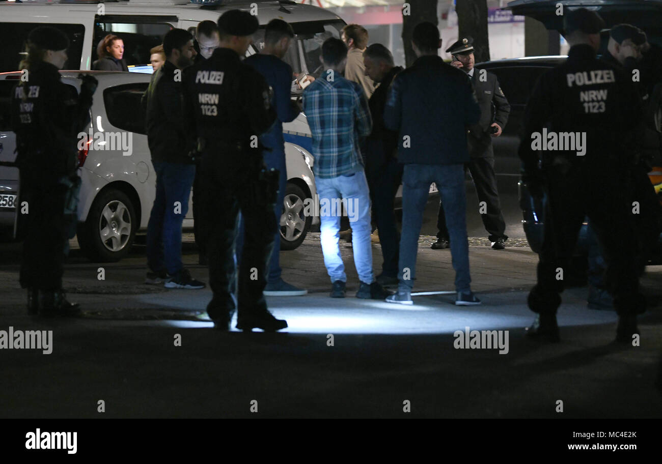 12 April 2018 Germany Essen Police Frisking A Man In Front Of A Bar Raids Took Place 12-april-2018-germany-essen-police-frisking-a-man-in-front-of-a-bar-raids-took-place