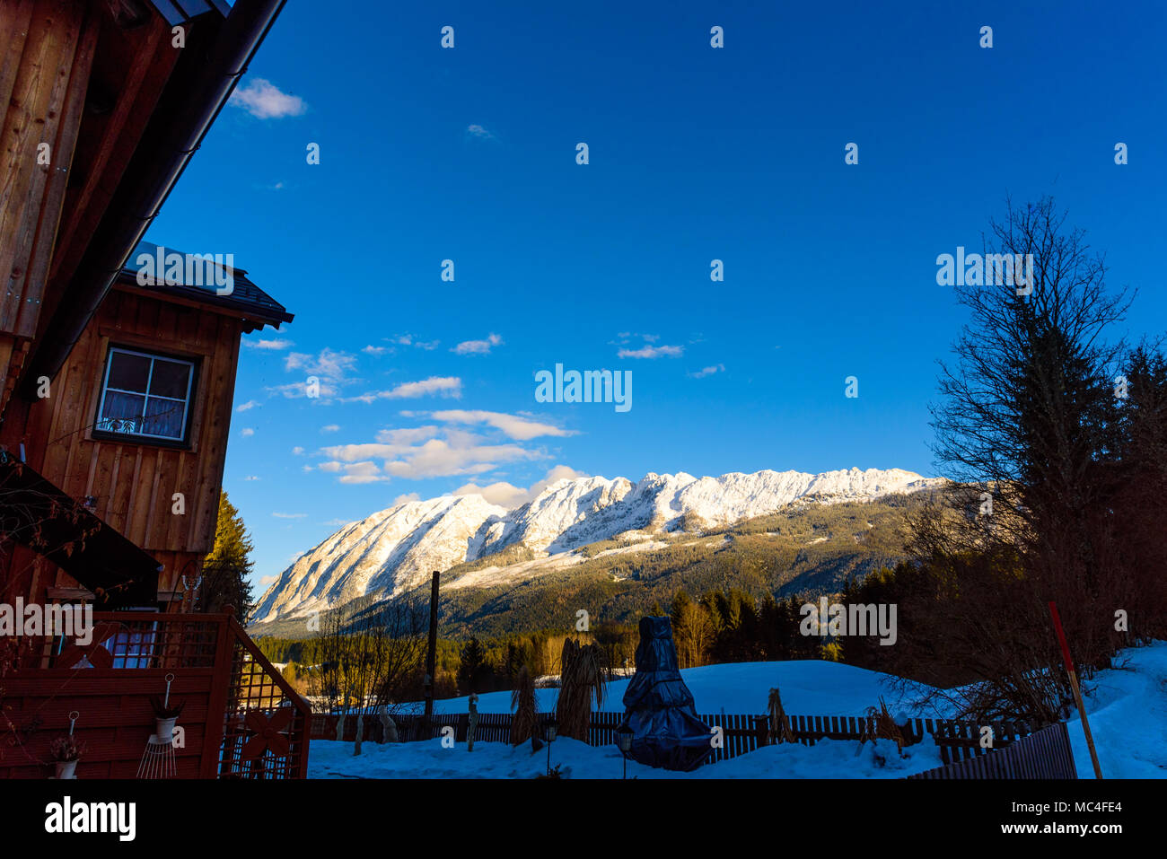 Mountains in, Styria, Austria Bad Mitterndorf View on a snowy terrains ...