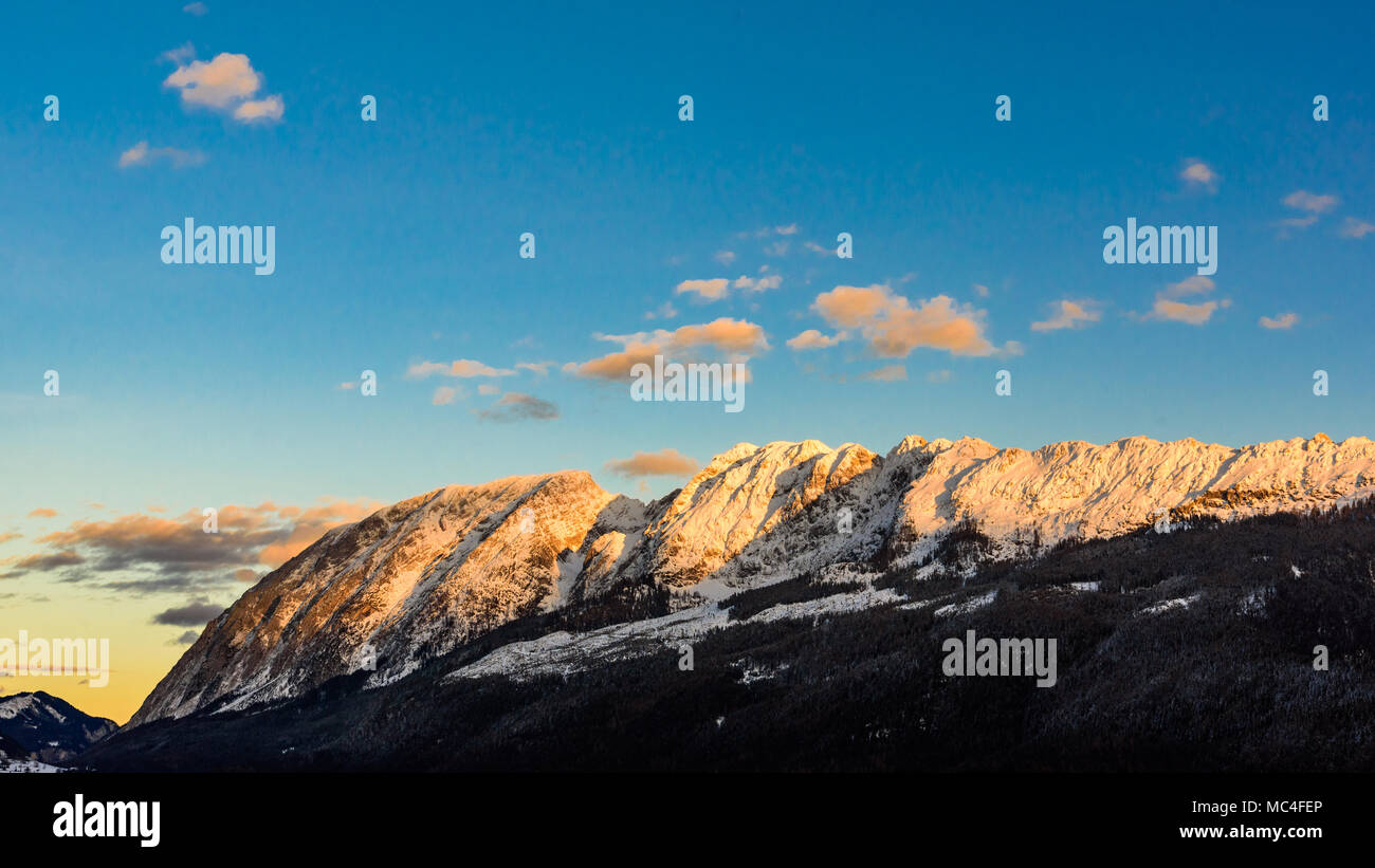 Mountains in, Styria, Austria Bad Mitterndorf View on a snowy terrains ...