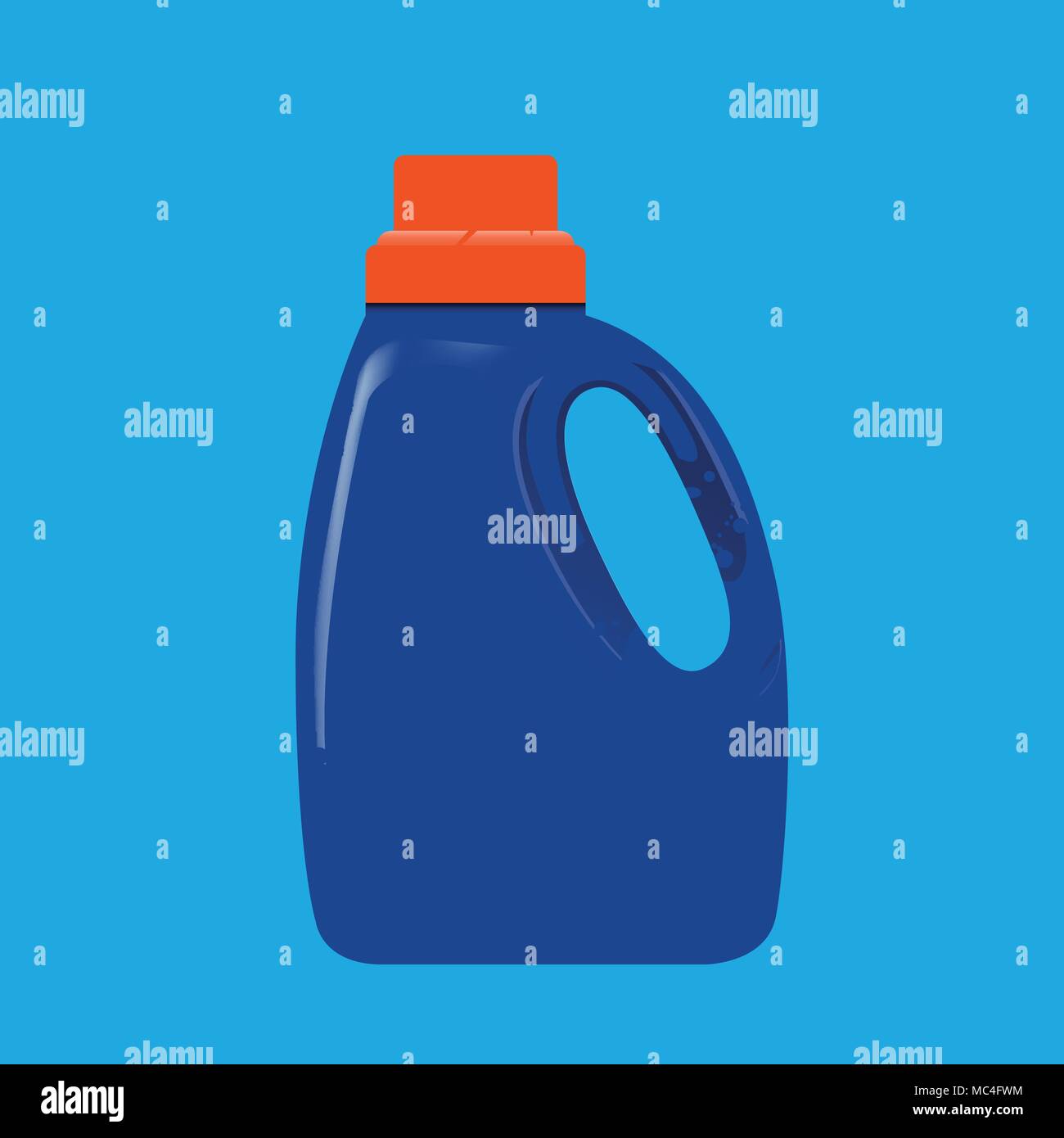 Empty Laundry detergent package design, blue container bottle isolated ...