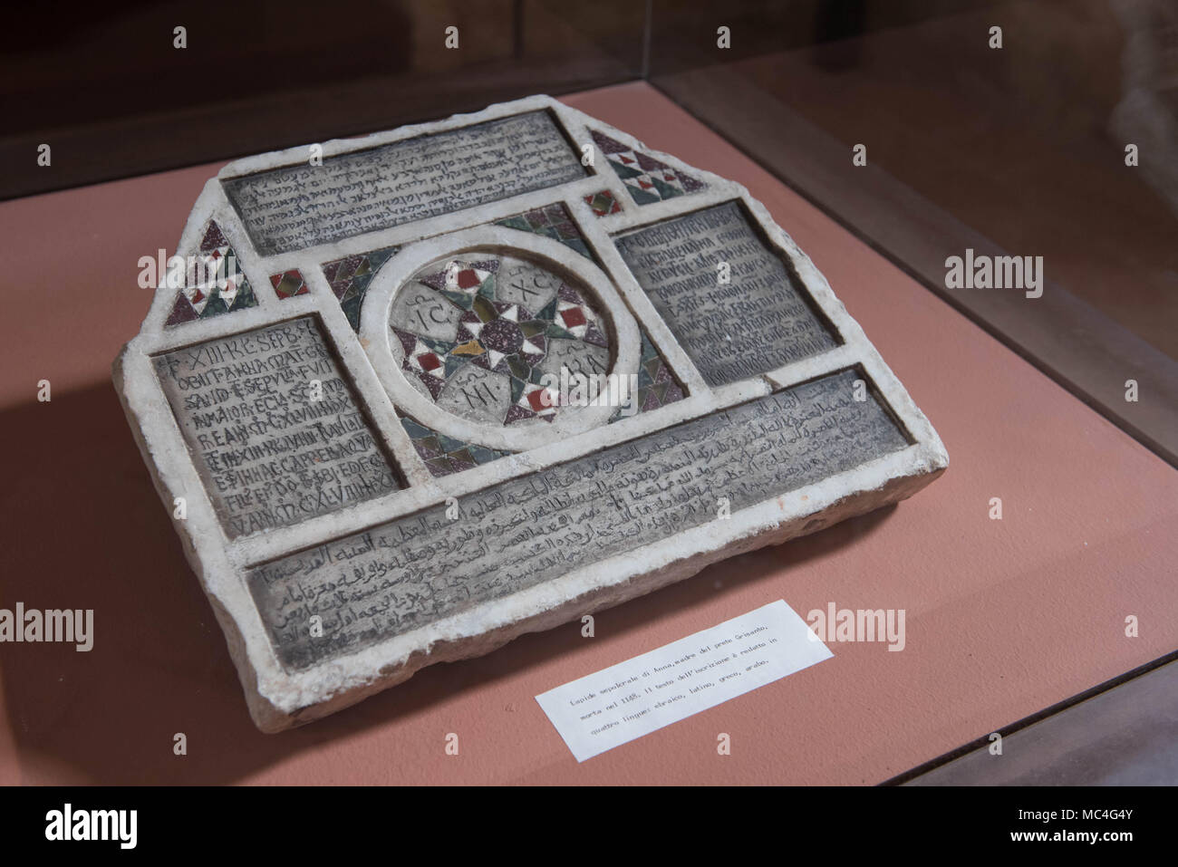 One of the few pieces of archeology preserved at the Zisa Castle is ...