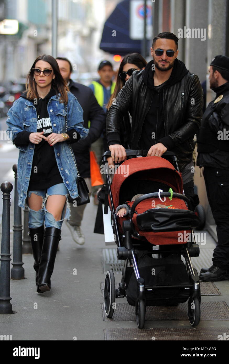 Danilo D'Ambrosio with his wife Enza and their son in Milan Featuring ...